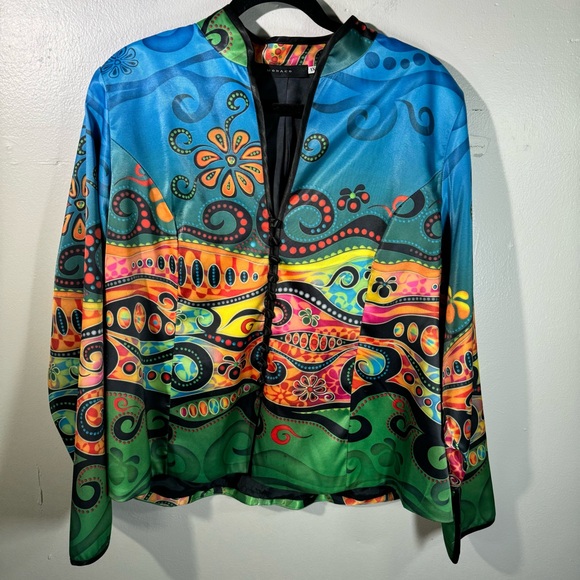 monaco | Jackets & Coats | Vintage Psychedelic Blazer Jacket Trippy ...